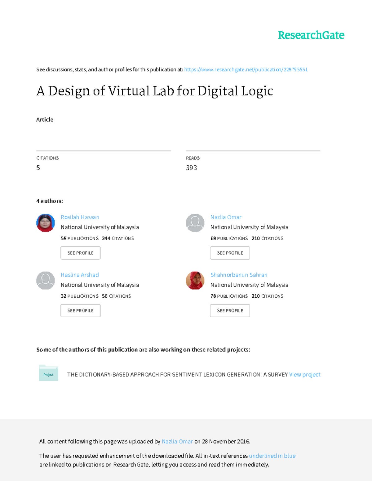 A Design of Virtual Lab for Digital Logic - See discussions, stats, and ...