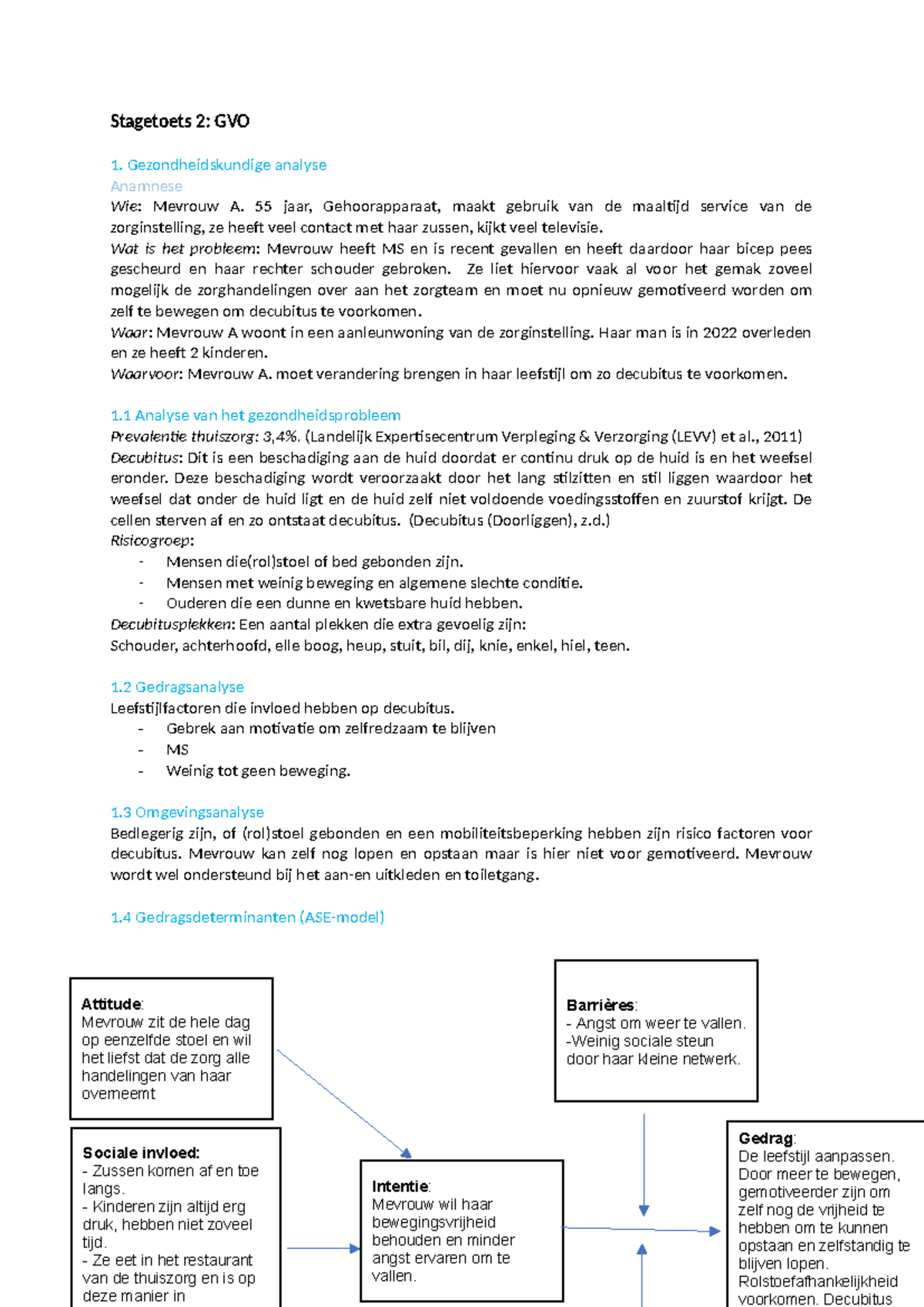 Voorbeeld GVO decubitus met ASE Model - Stagetoets 2: GVO 1 ...