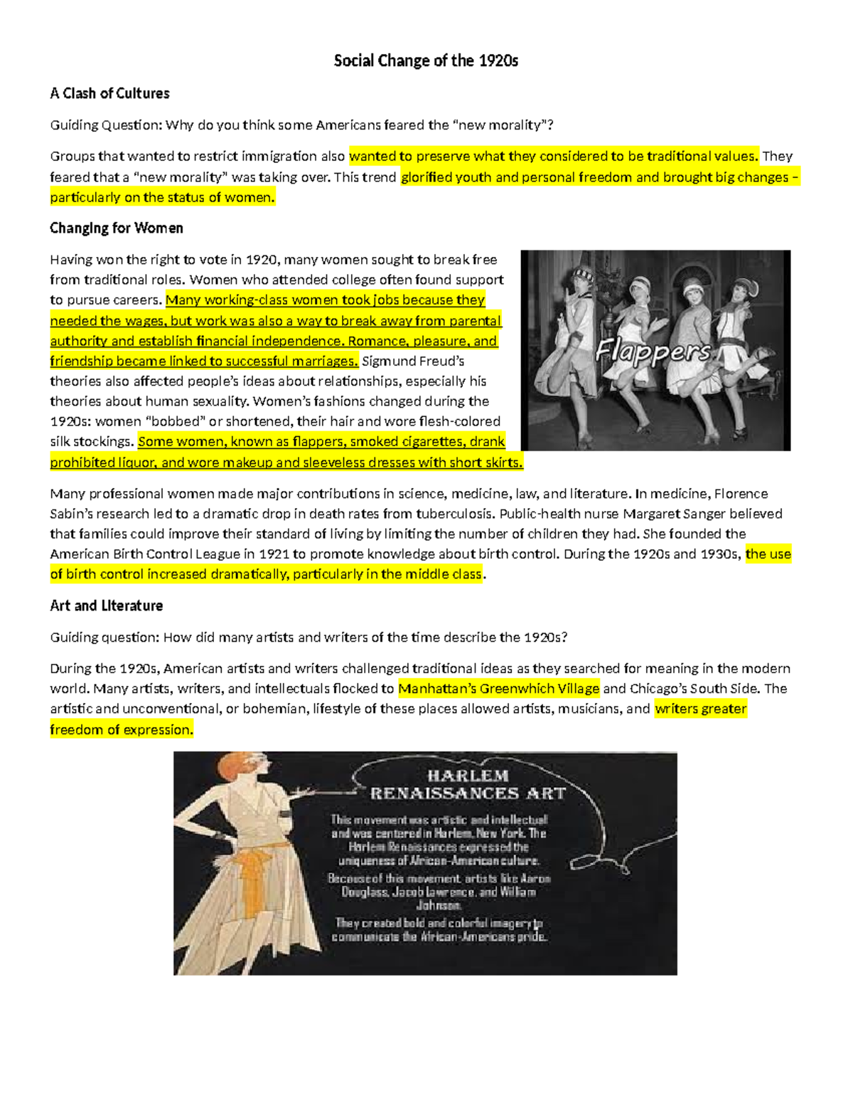 nothing tbh dont look - Social Change of the 1920s A Clash of Cultures ...