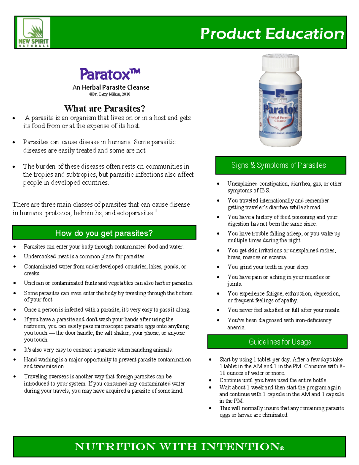 Paratox Tech Final - Paratox™ ####### An Herbal Parasite Cleanse ©Dr ...