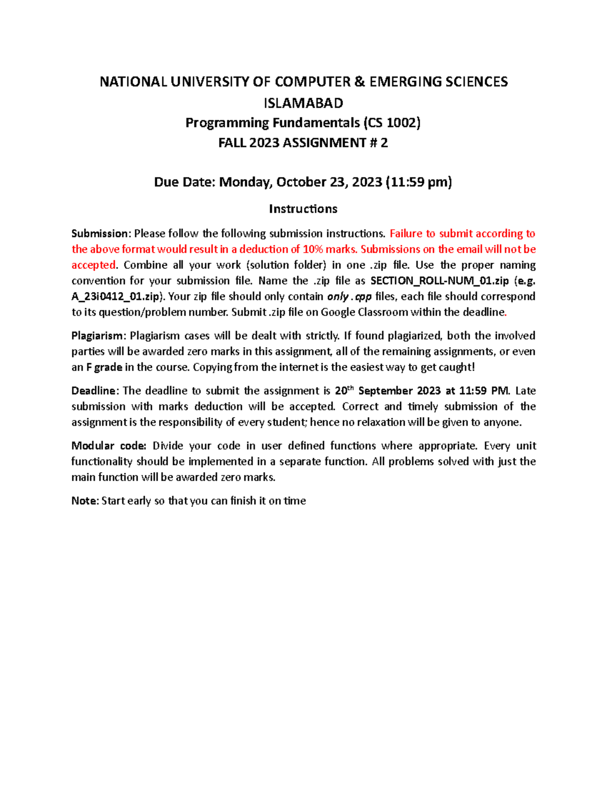 Assingment 2 - nothing - NATIONAL UNIVERSITY OF COMPUTER & EMERGING ...