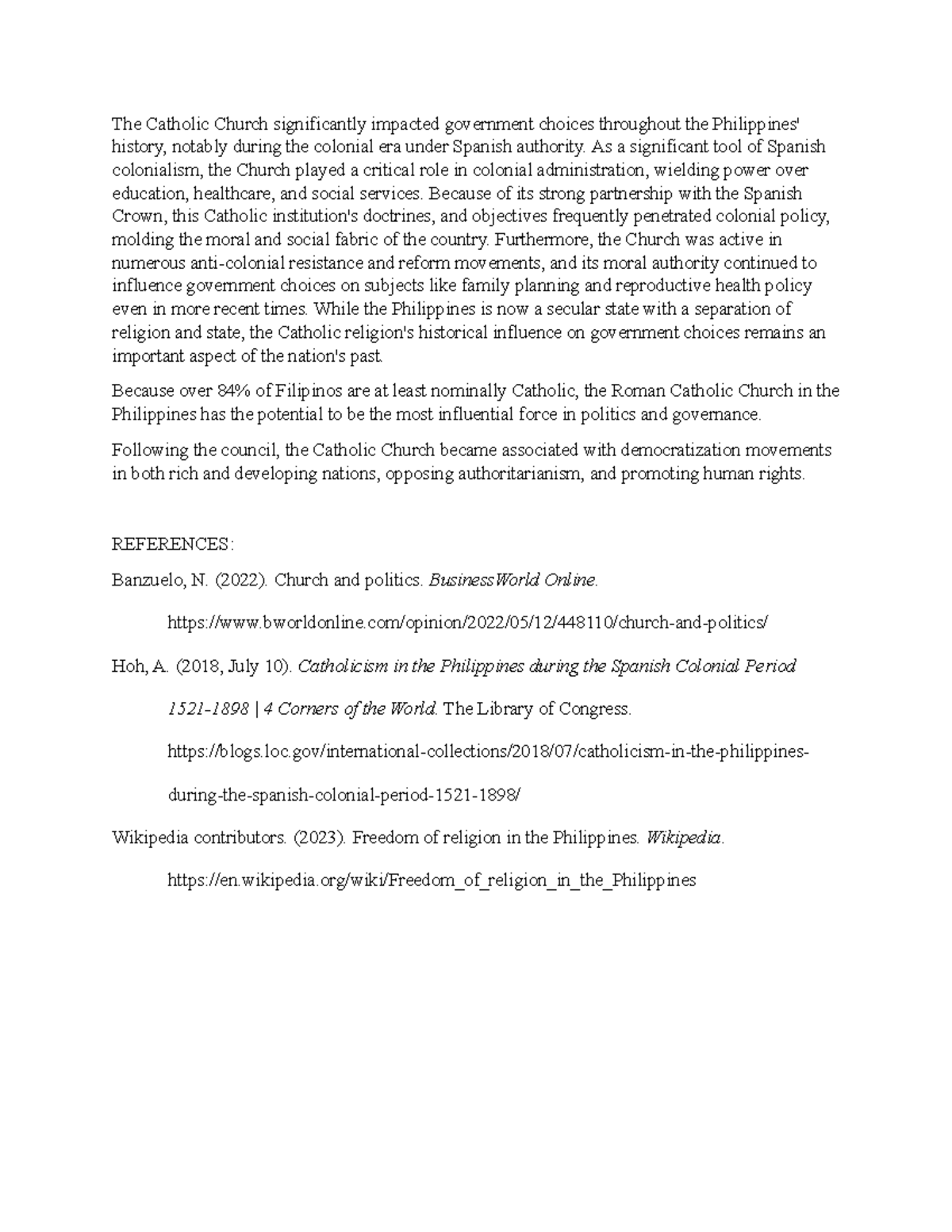 Church impact - insights - The Catholic Church significantly impacted ...