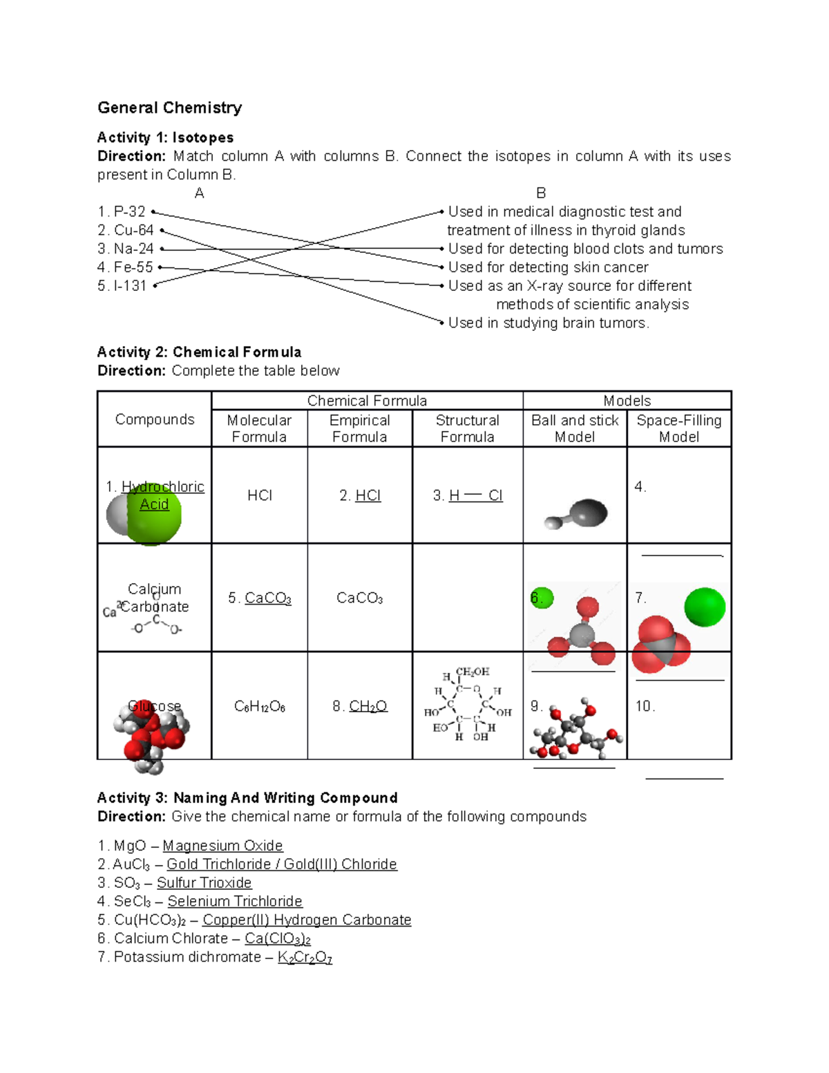 General Chemistry - Isotopes, Chemical Formula, Naming and Writing ...