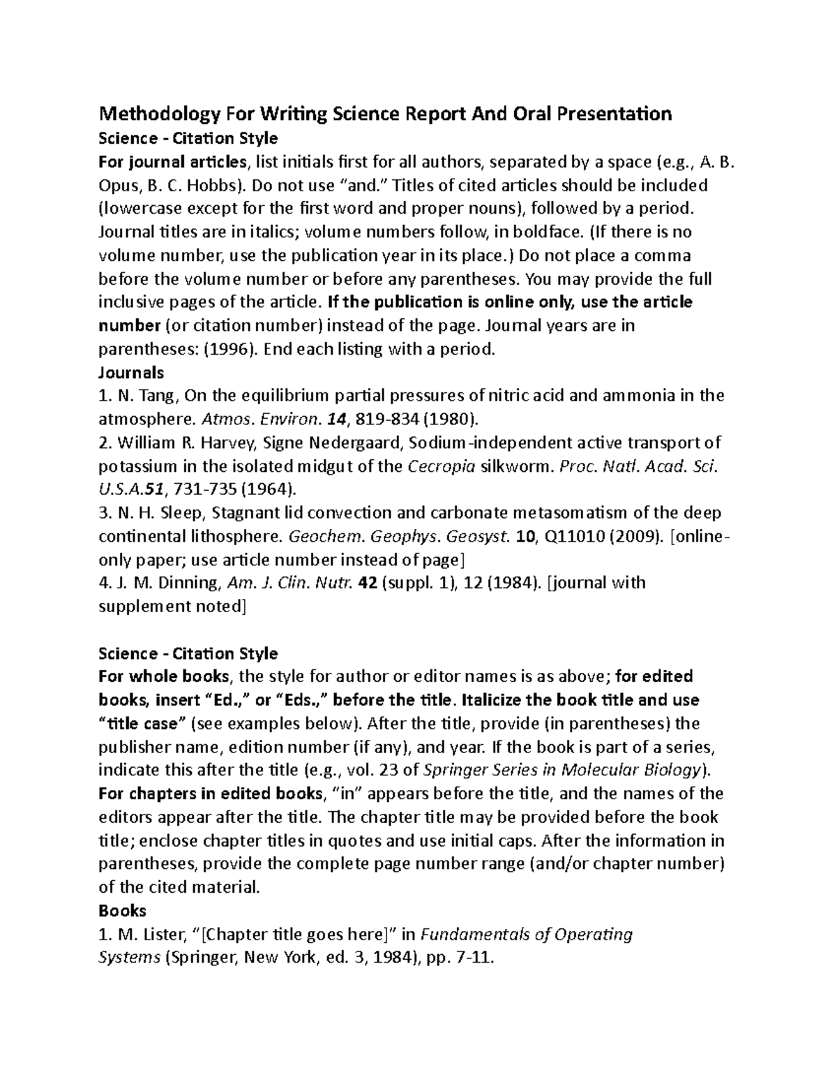 Methodology For Writing Science Report And Oral Presentation notes ...