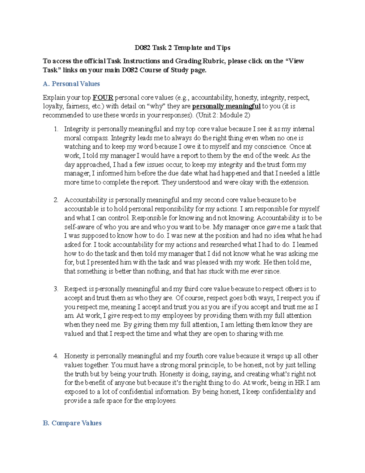 D082 Task2 - task 2 - D082 Task 2 Template and Tips To access the ...