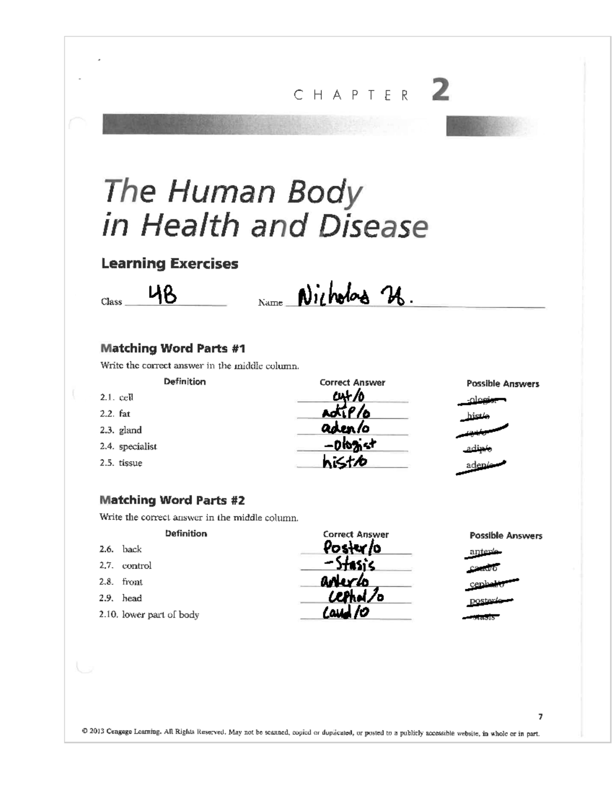 Ch. 2 Key - Bangert - HLHS101 - Studocu