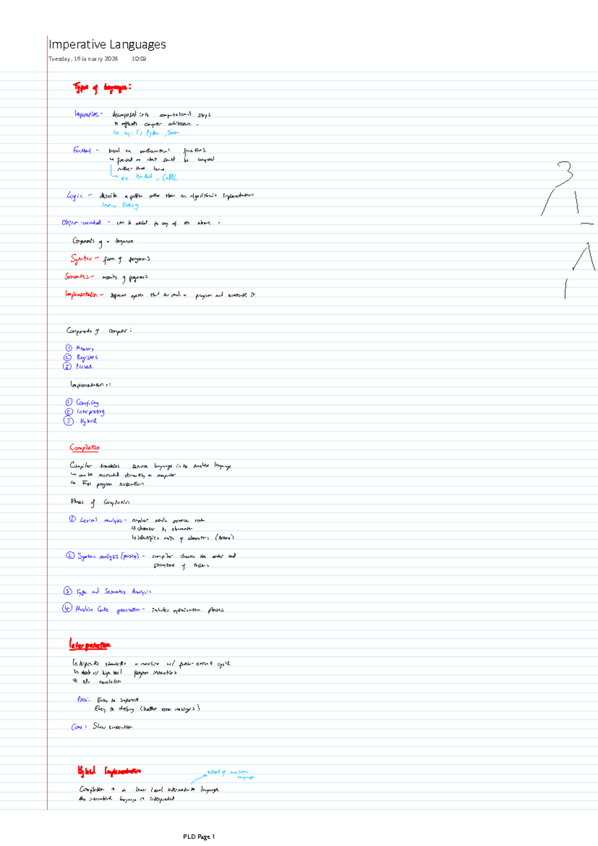 Imperative Languages - Imperative Languages Tuesday, 16 January 2024 10 ...