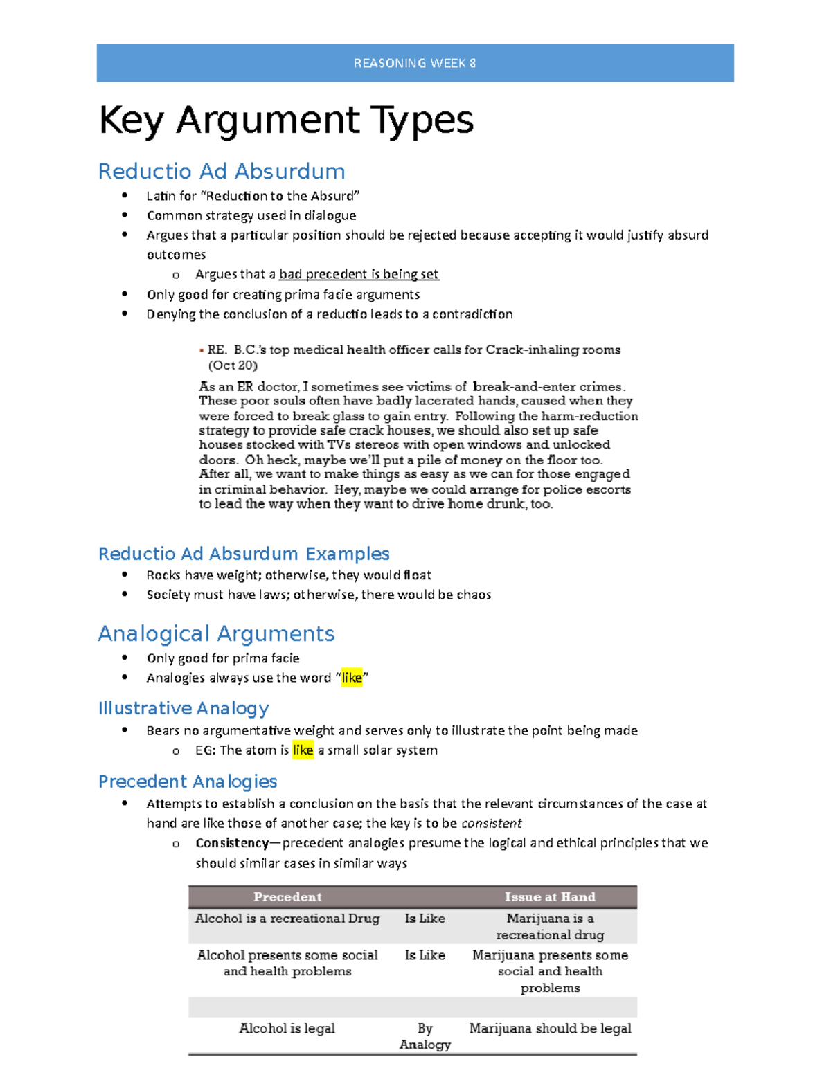 Key Argument Types - The Science of Reasoning notes with Prof Gaevert ...