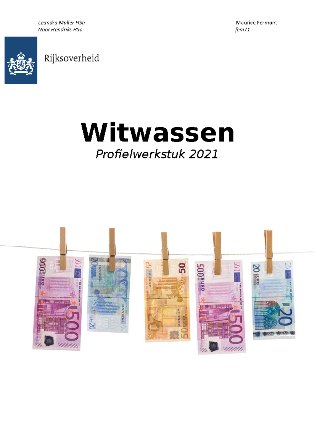 [FEM71] Leandra Müller H5a en Noor Hendriks H5c - Witwassen - eerste ...