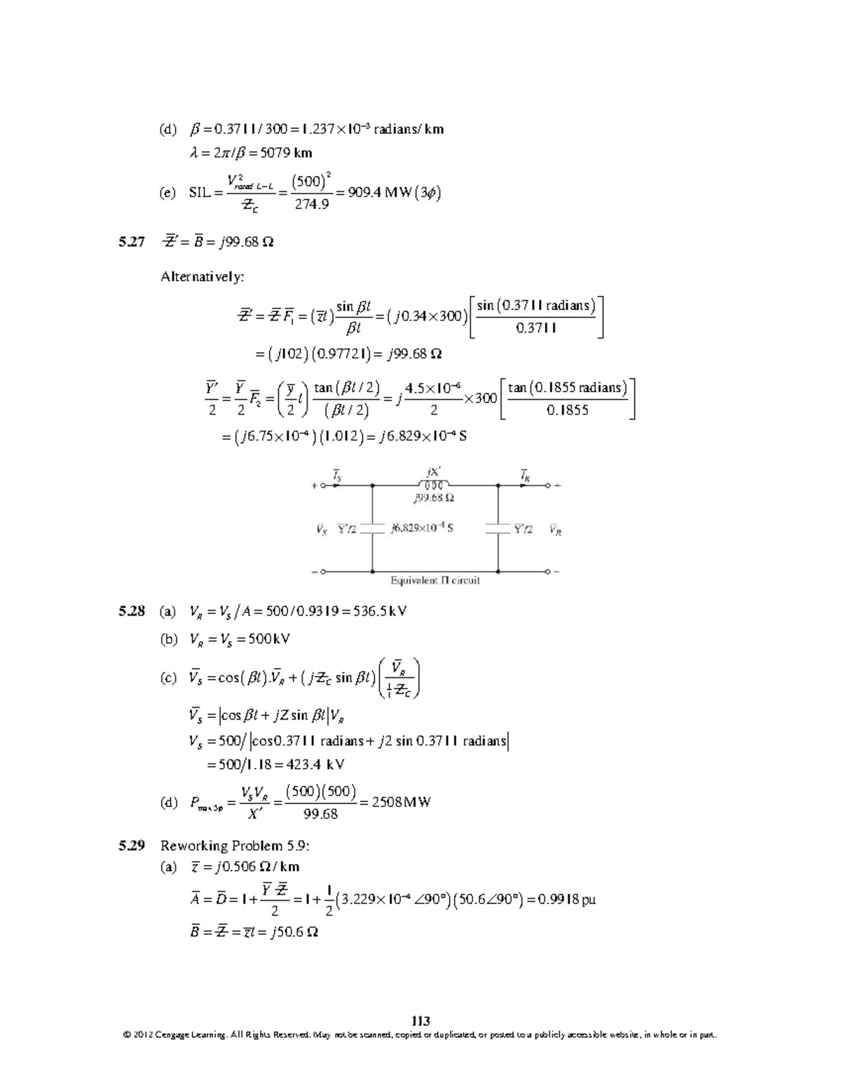 Glover Power.System.Analysis - 113 (d) β = 0 / 300 = 1 × 10 − 3 radians ...