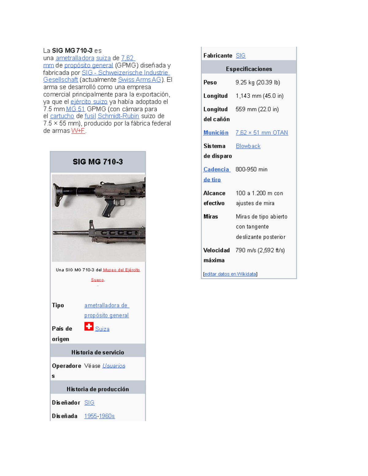 MG 710 - JBxjkas - La SIG MG 710-3 es una ametralladora suiza de 7, mm ...