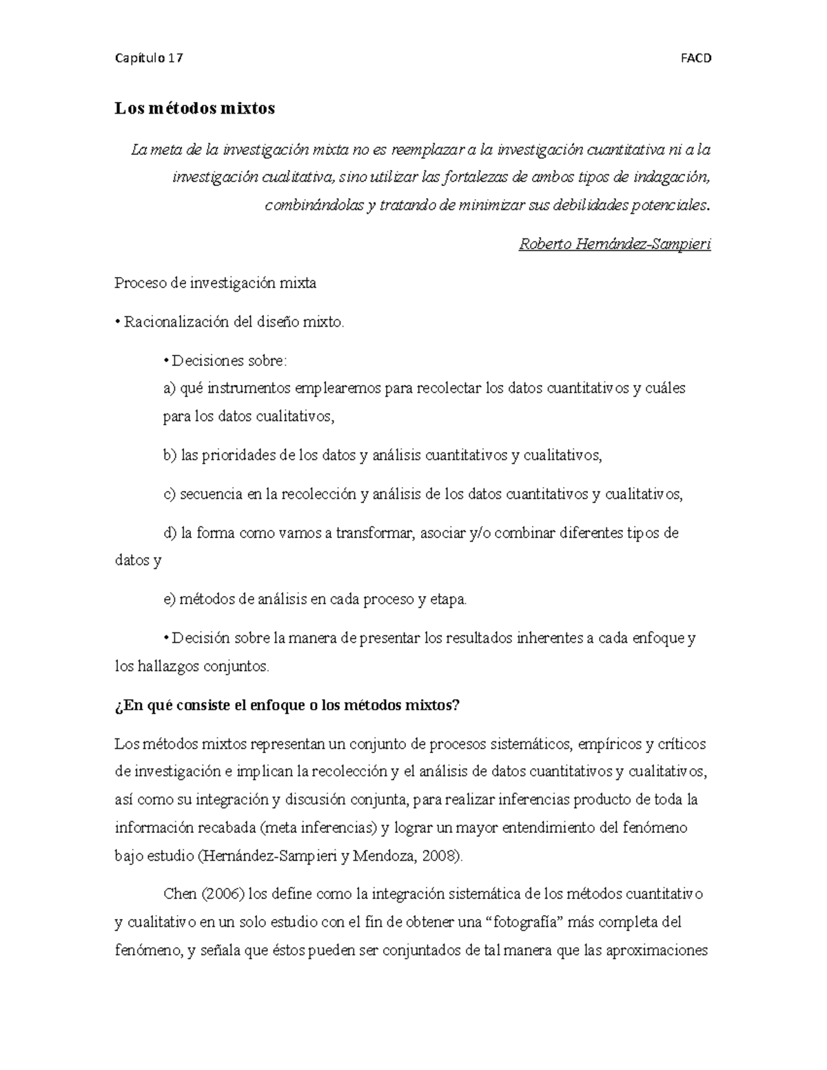 Cap 17 Los métodos mixtos - Los métodos mixtos La meta de la ...