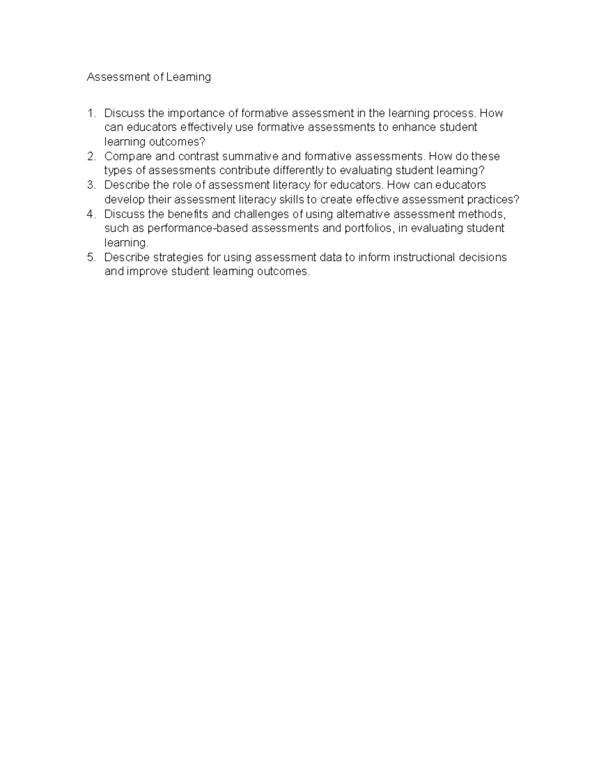 Assessment - How can educators effectively use formative assessments to enhance student learning ...