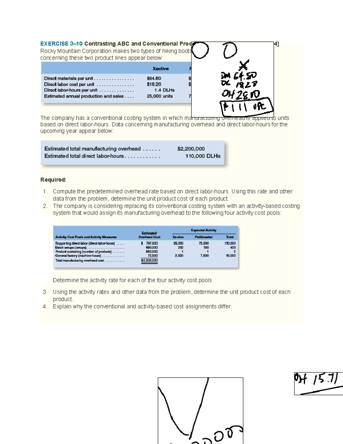 ABC Example 2 - KEvin lee class on exam - EXERCISE 3–10 Contrasting ABC ...