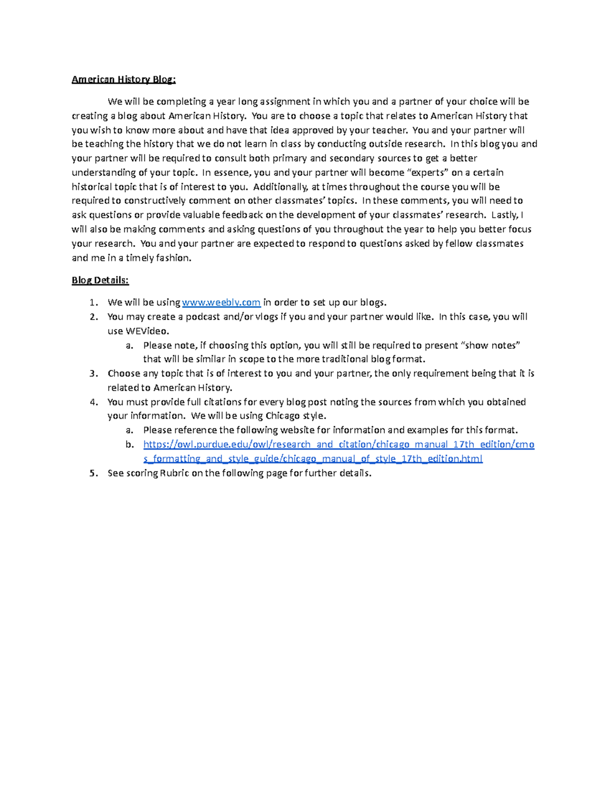 American+History+Blog+Instruction+sheet - American History Blog: We ...