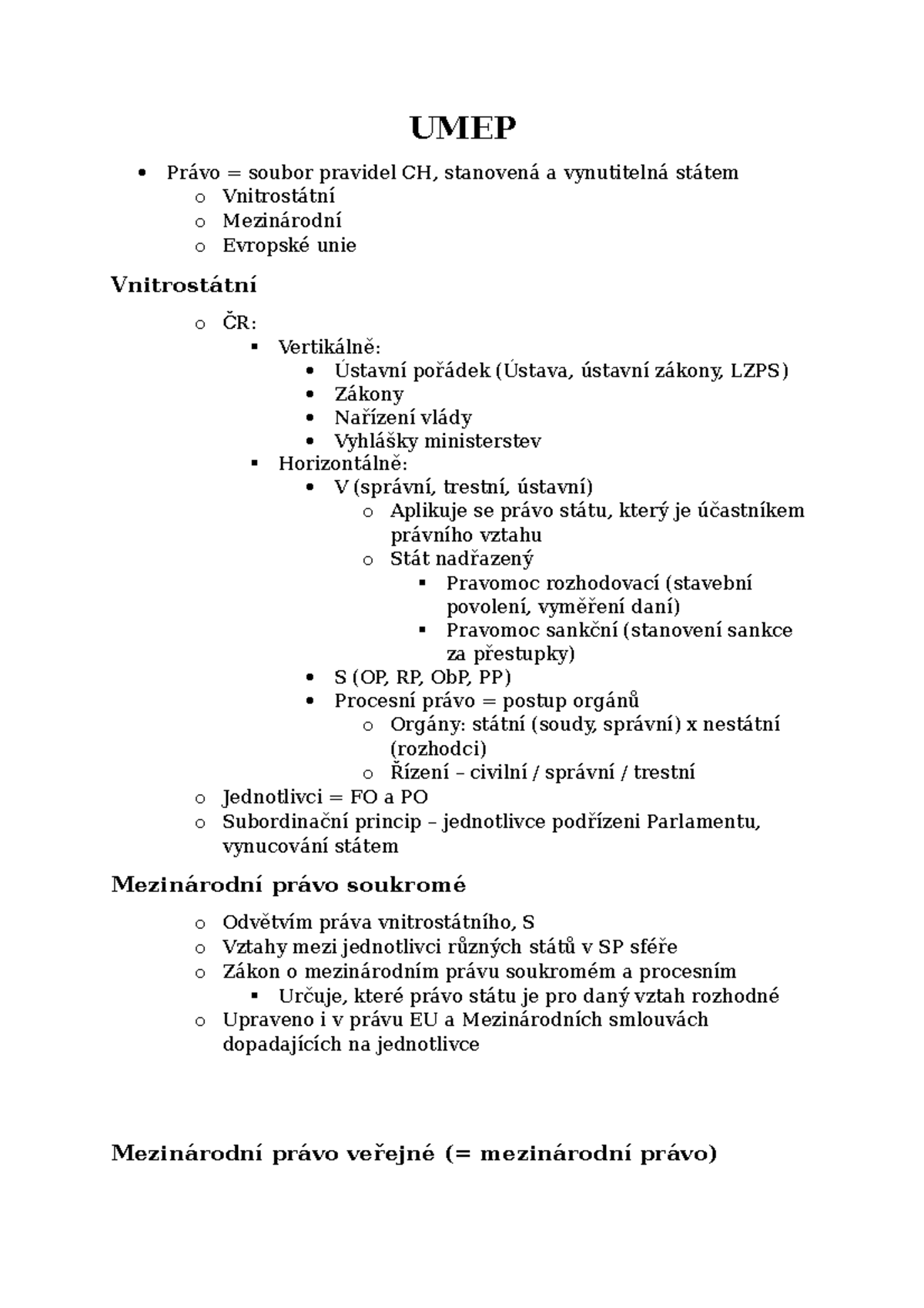 UMEP - UMEP výtah - UMEP Právo = soubor pravidel CH, stanovená a ...