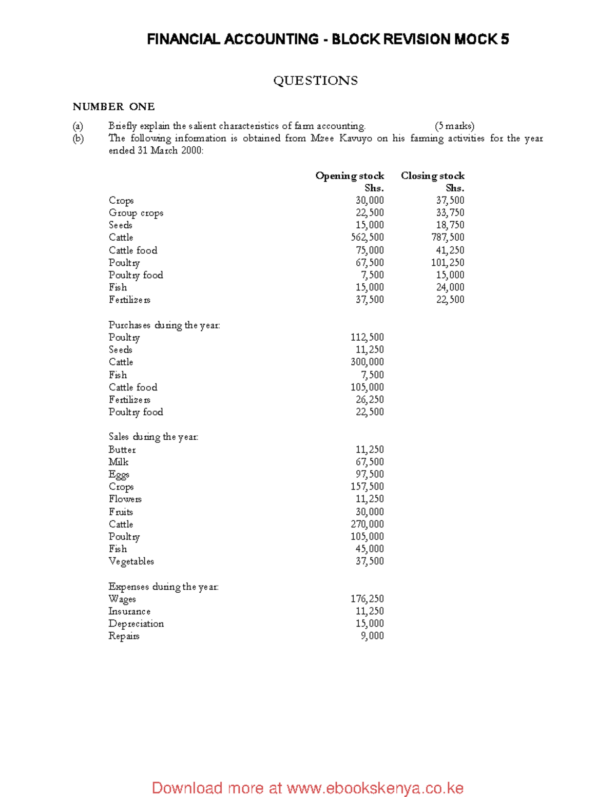 Financial Accounting Block Revision Mock 5 - FINANCIAL ACCOUNTING BLOCK ...