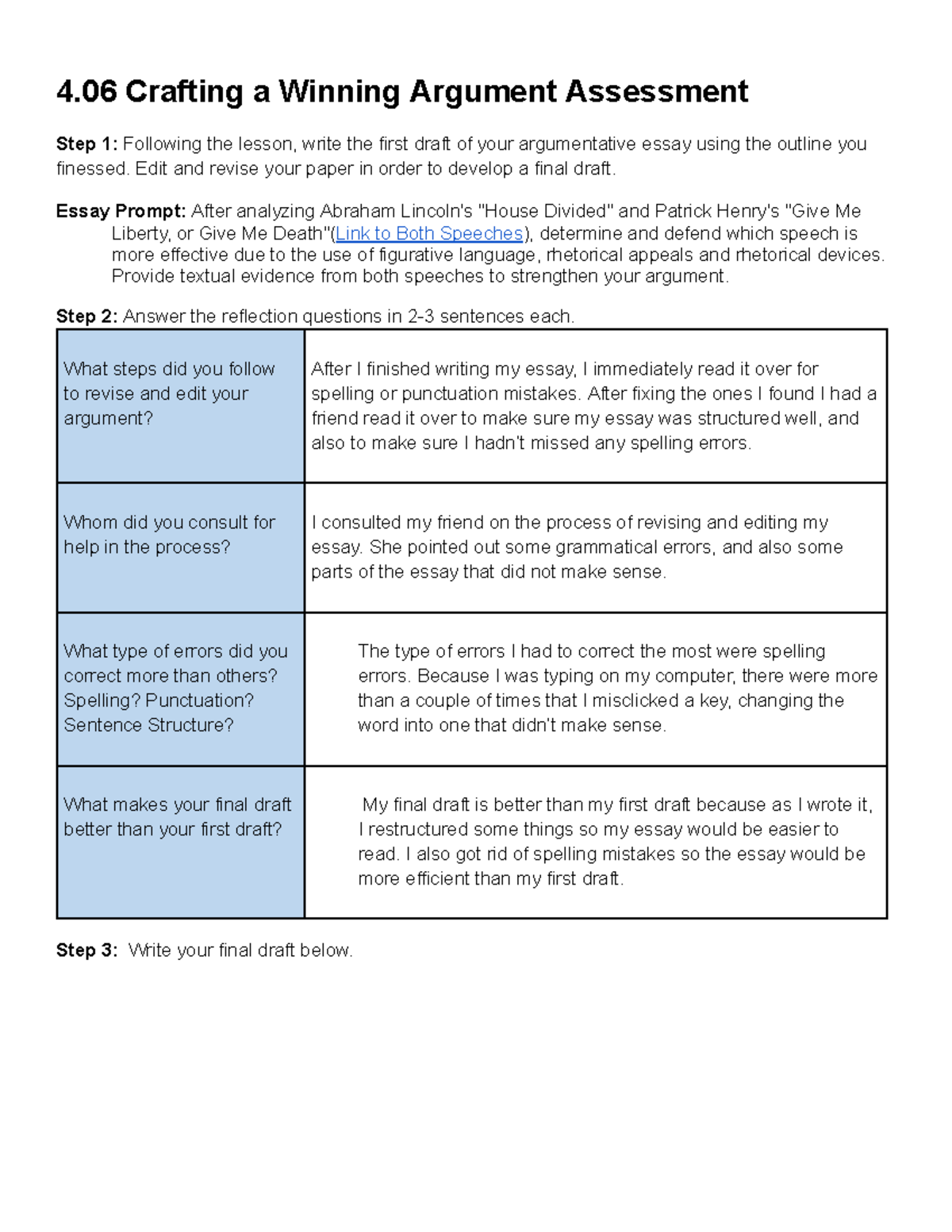 Copy of 4.06 Crafting a Winning Argument - 4 Crafting a Winning ...