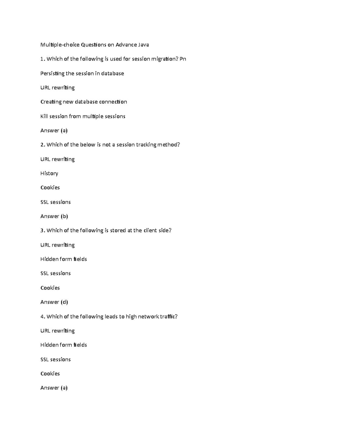 Multiple choice Java It Is A Java Code Multiple choice Questions On