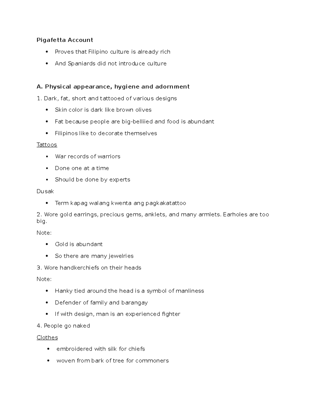 Pigafetta account - Physical appearance, hygiene and adornment ...