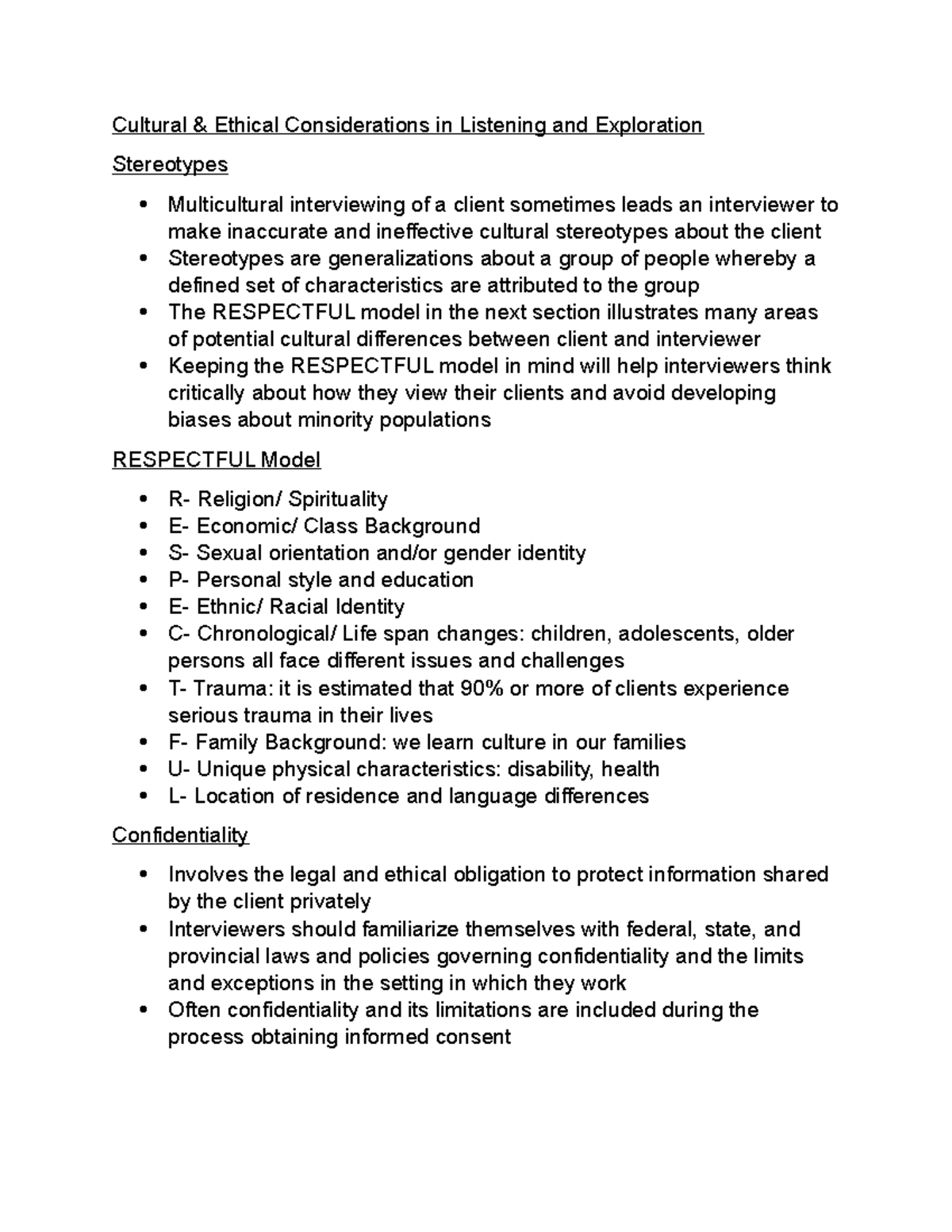 Cultural and Ethical Considerations in Listening and Exploration - Cultural & Ethical - Studocu