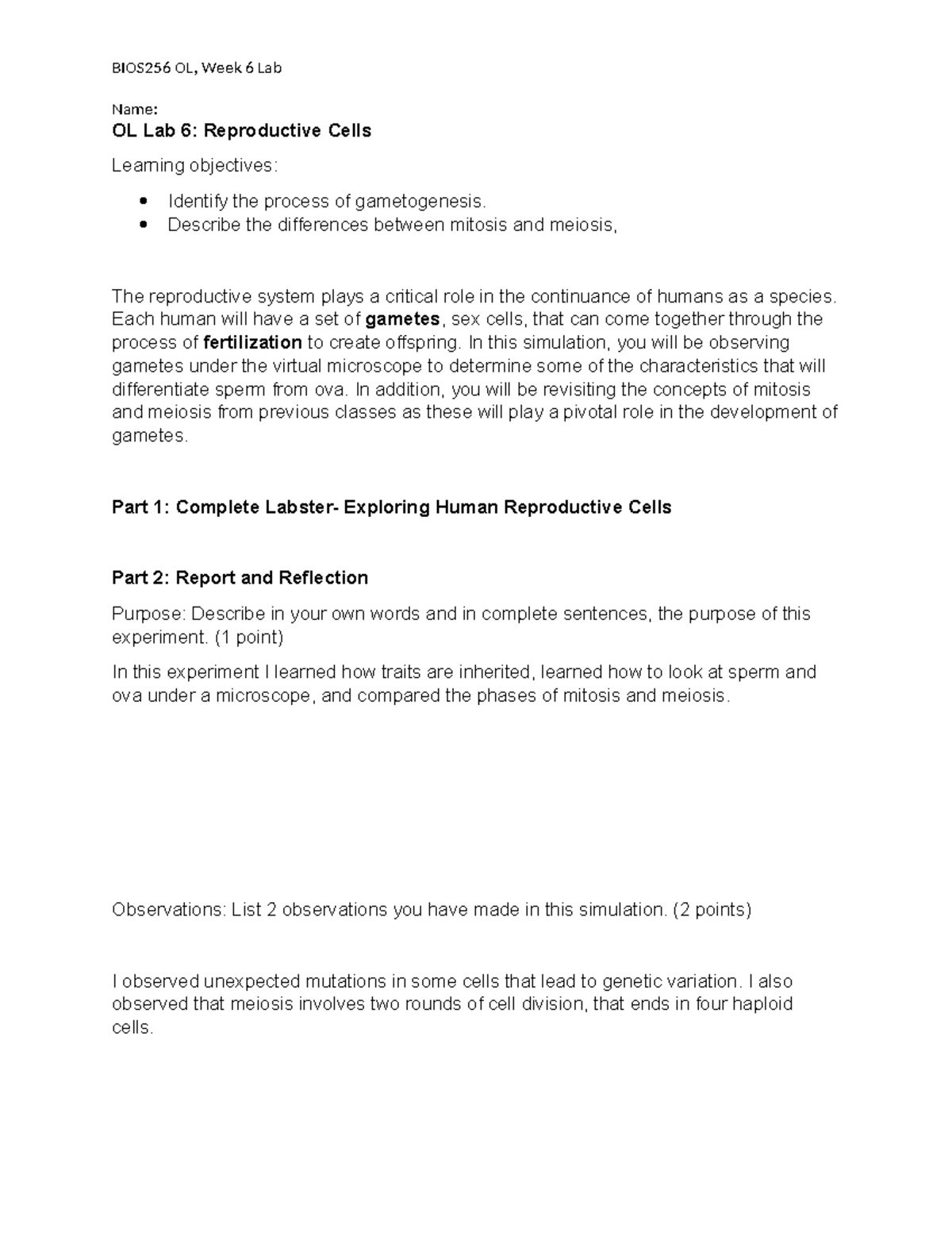 Abigail Kio - IV Week 6 Lab Doc - BIOS256 OL, Week 6 Lab Name: OL Lab 6 ...