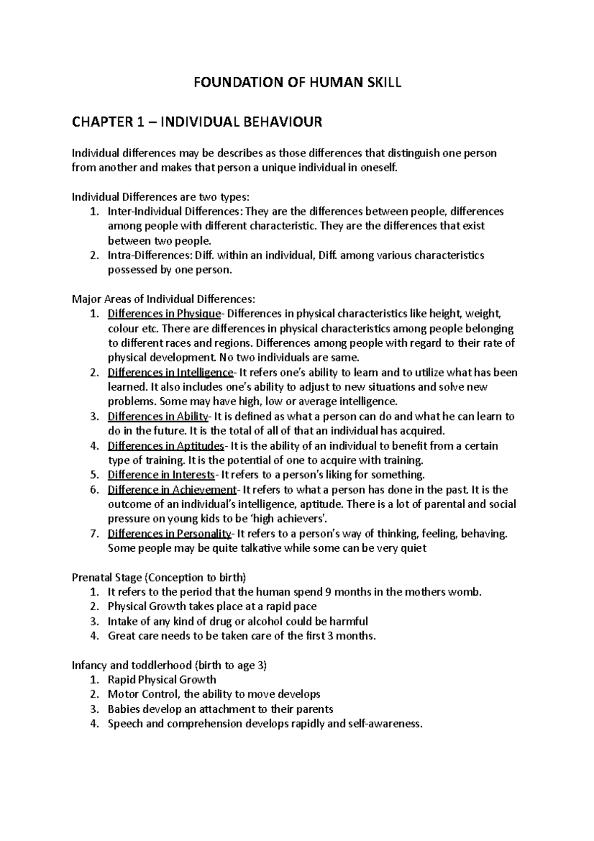 Foundation OF Human Skill Semester 1 - FOUNDATION OF HUMAN SKILL ...