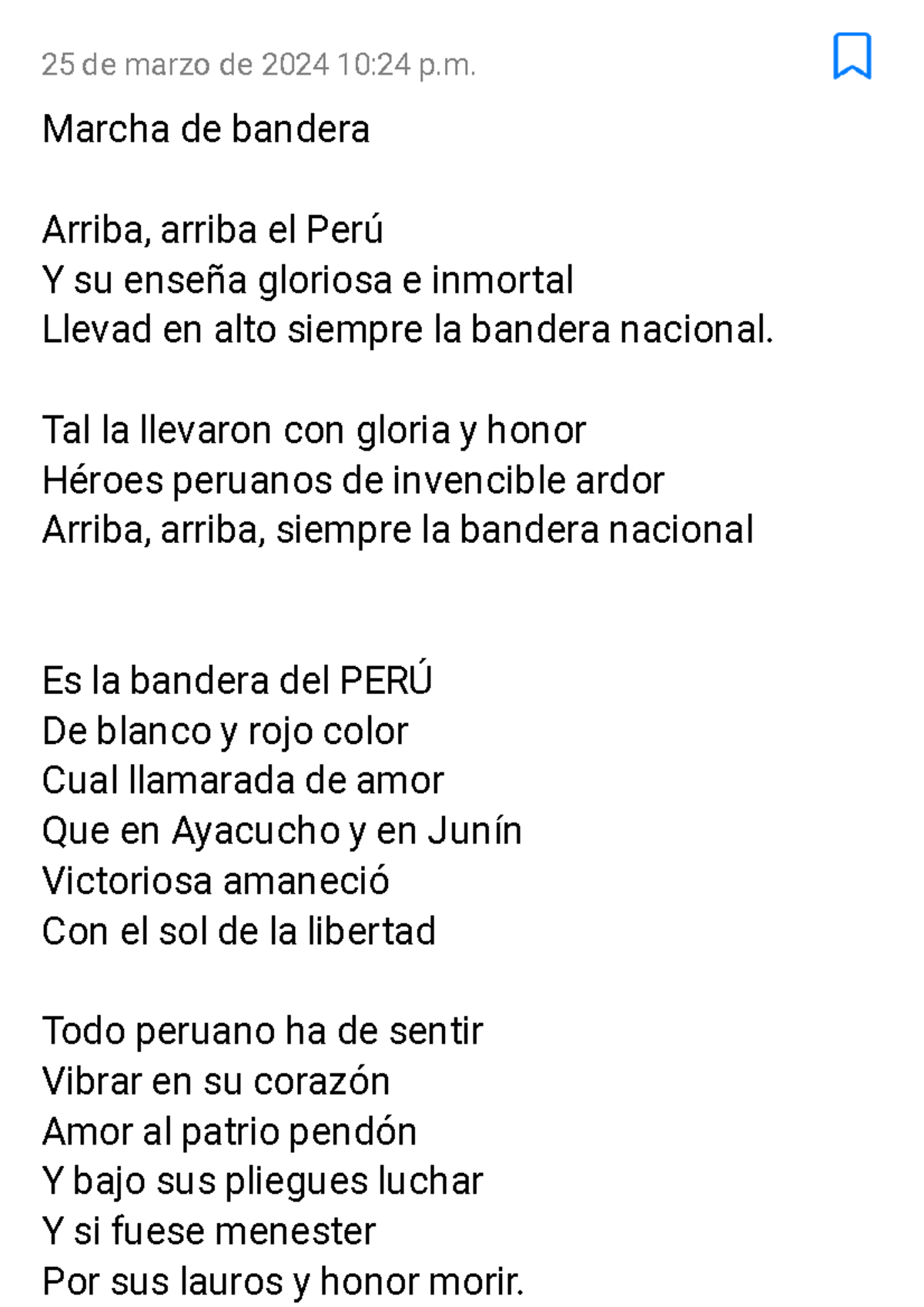 Marcha de bandera - 25 de marzo de 2024 10:24 p. Marcha de bandera ...