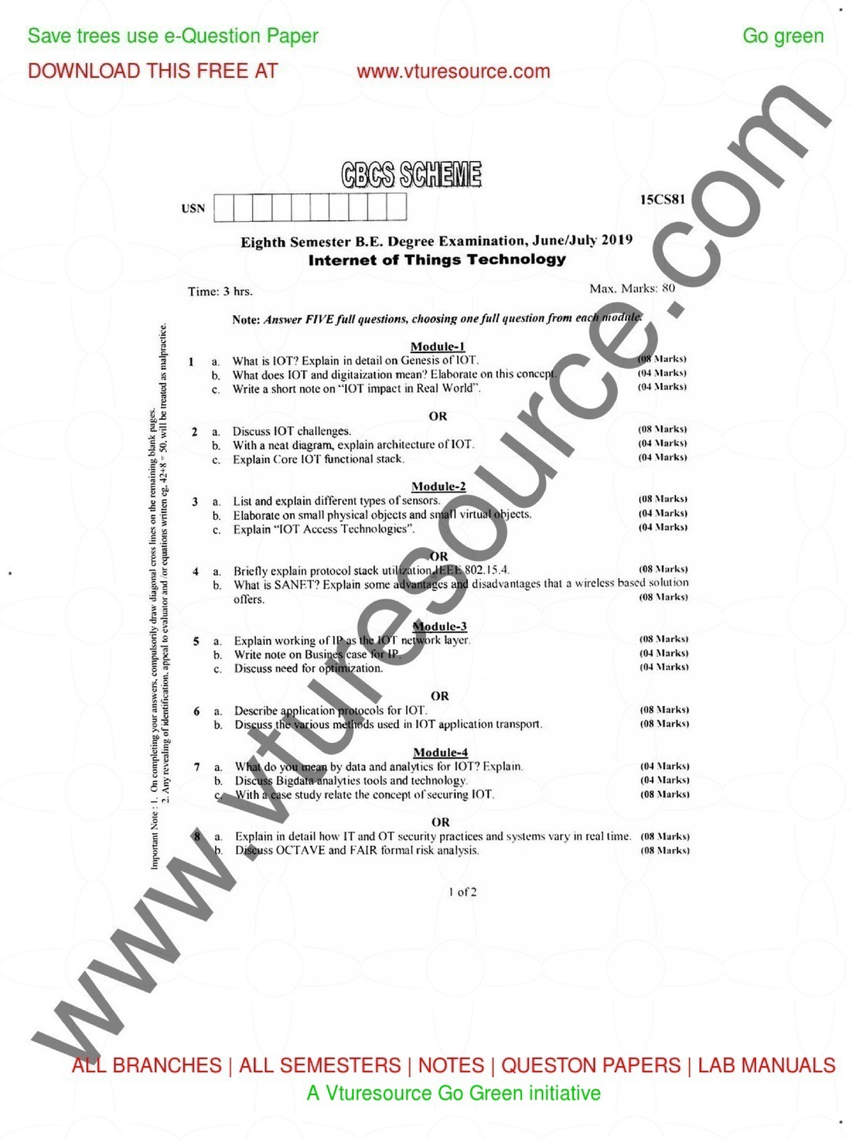 July-2019 - Question Paper for practicing. includes 10 questions with ...