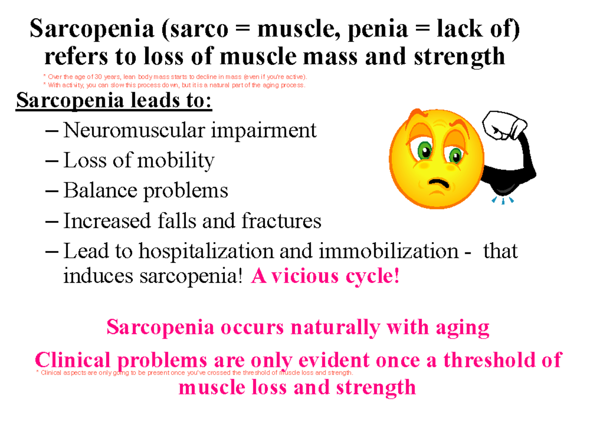 Lecture notes, lectures 17 - Sarcopenia and Sarcopenic Obesity ...