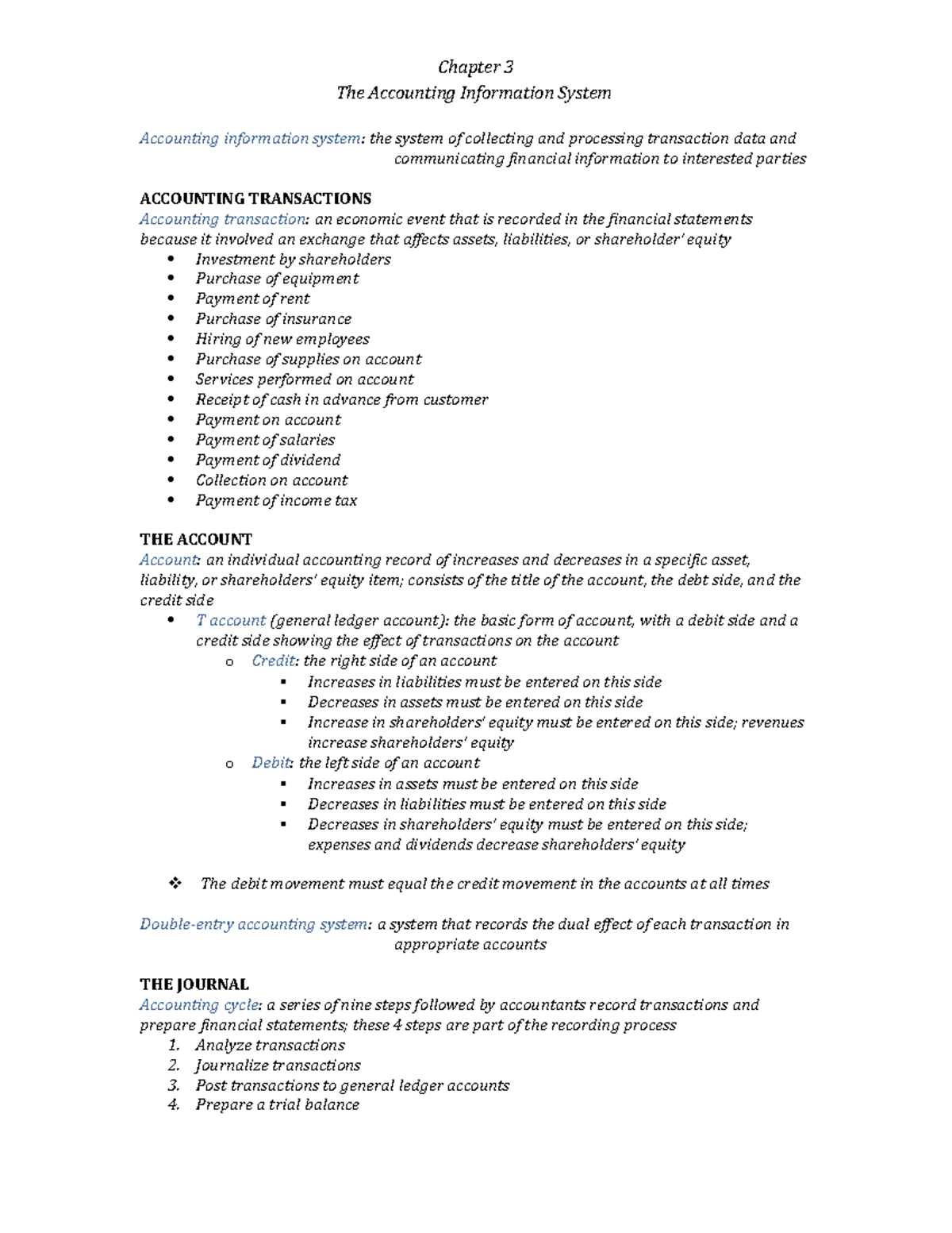 ACCT1220 * Chapter 3 * The Accounting Information System - Chapter 3 ...