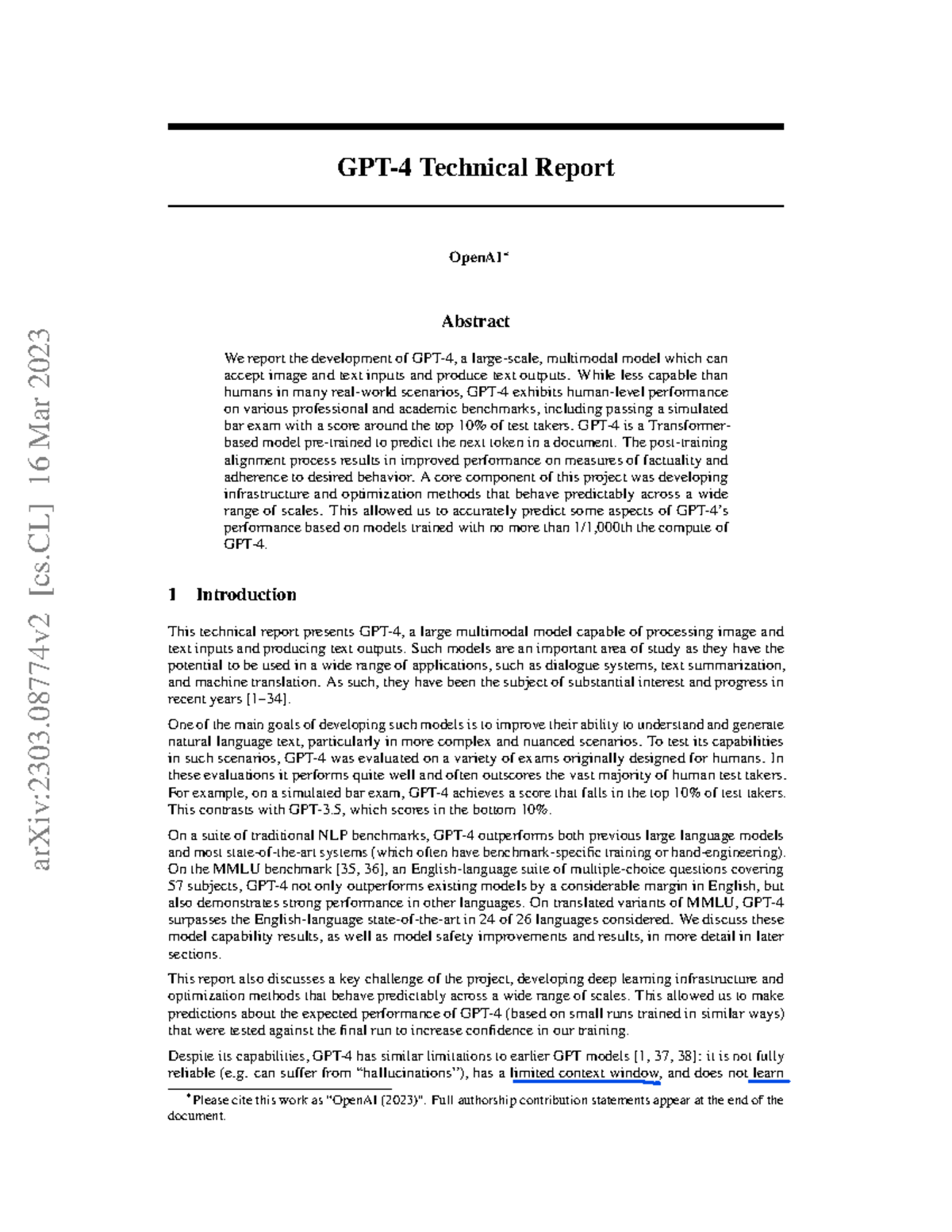 GPT-4-Technical Report - GPT-4 Technical Report OpenAI∗ Abstract We ...