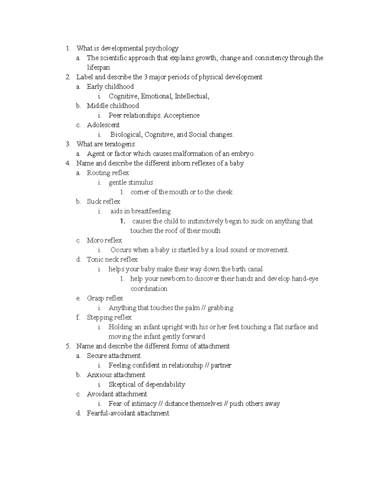 Lecture Homework 3 What Is Developmental Psychology A The