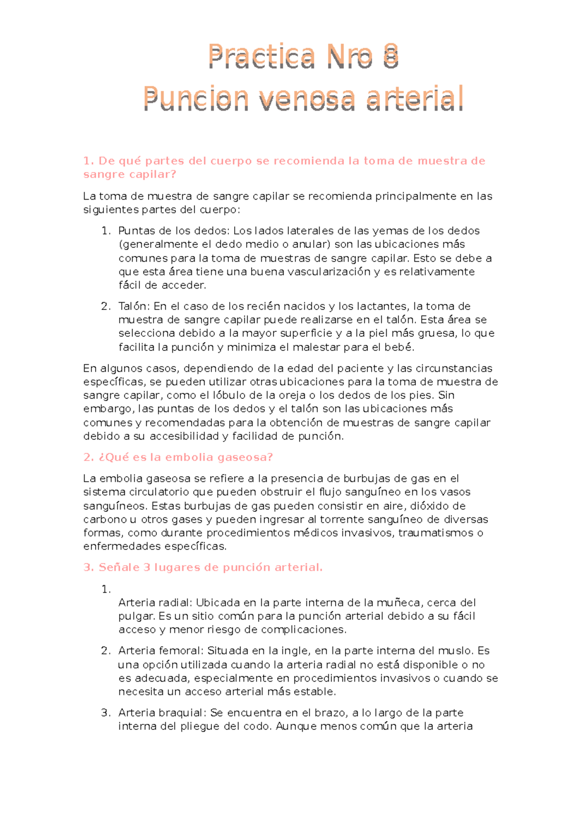 Puncion venosa - GUIA PRACTICA DE LA MATERIA DE FISIOLOGIA 1 - De qué ...