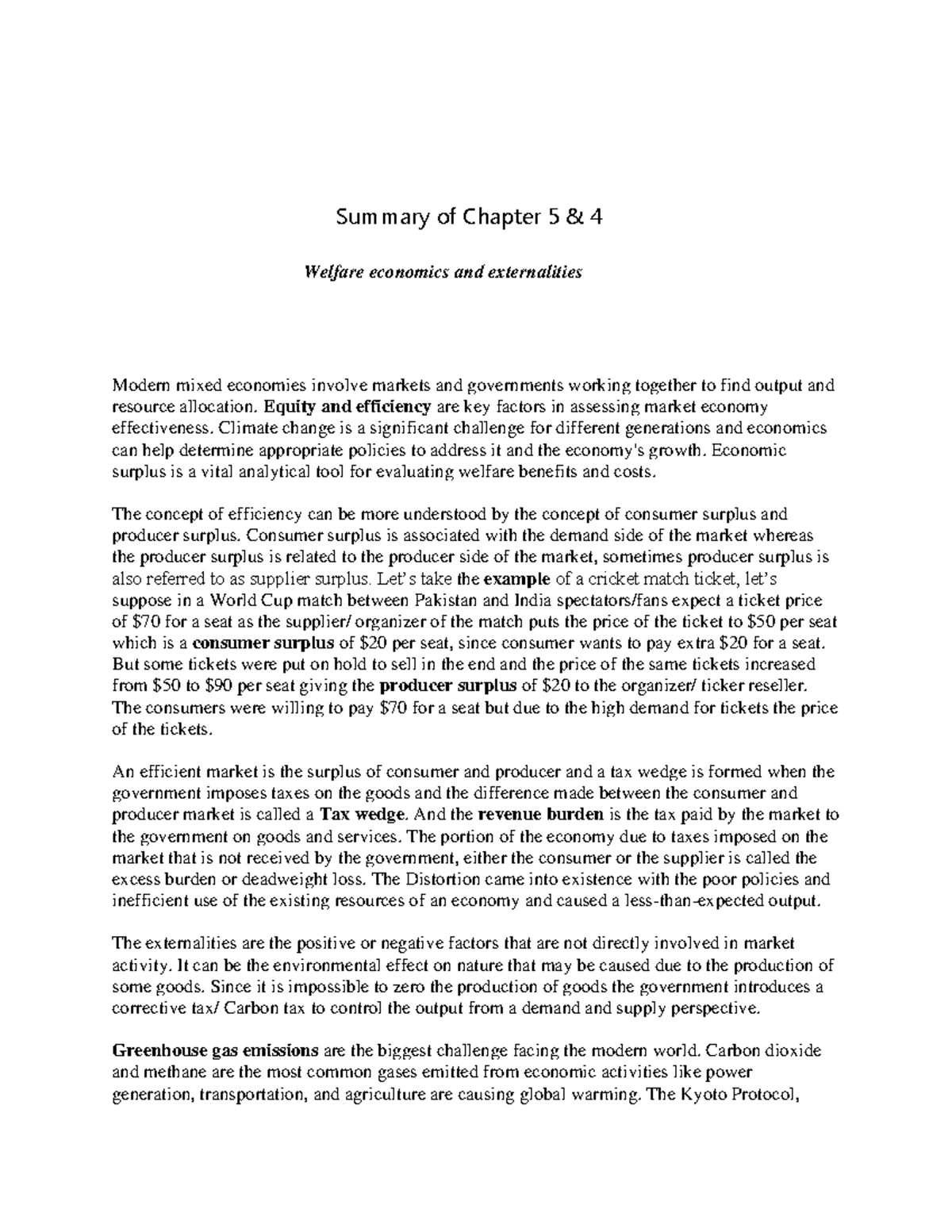 MBAF 504 Chap 5&4 - Summary Principles of Economics - Summary of ...