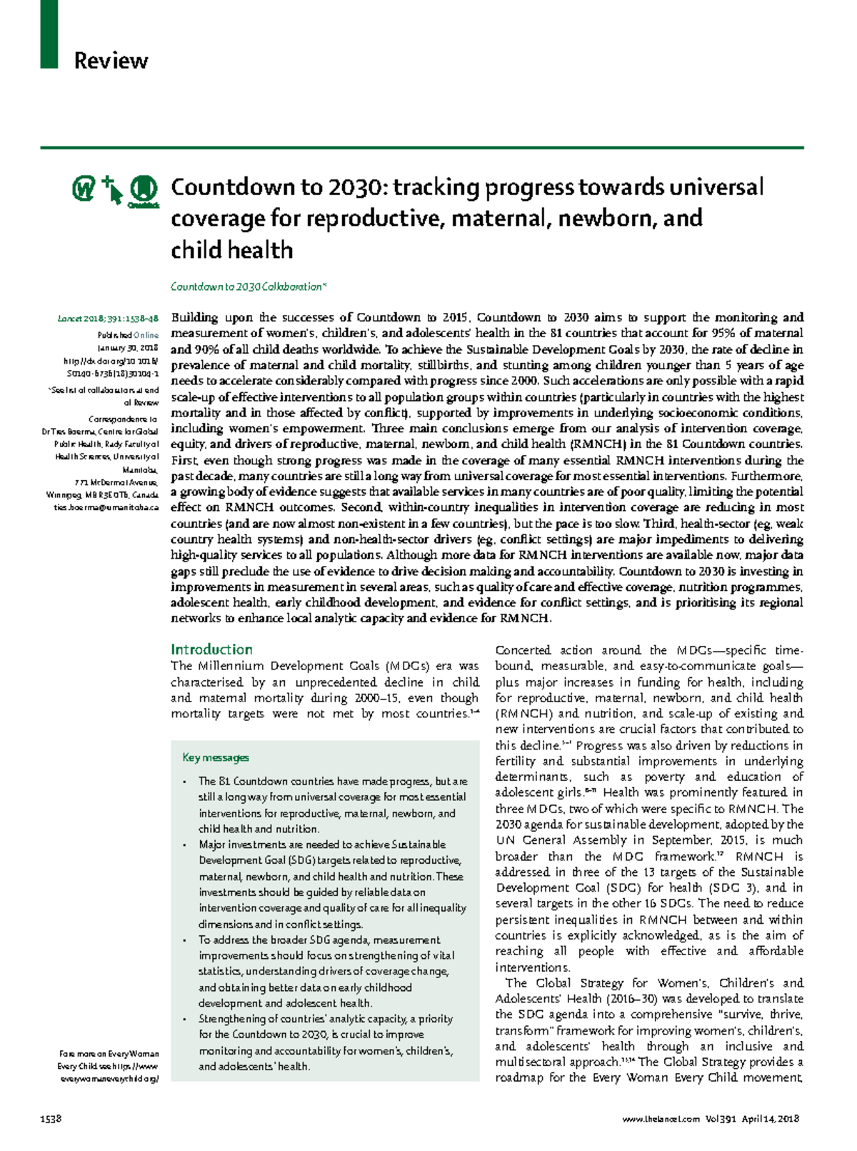 Link 1 - Reading Material for Assignment 3 - Countdown to 2030 ...