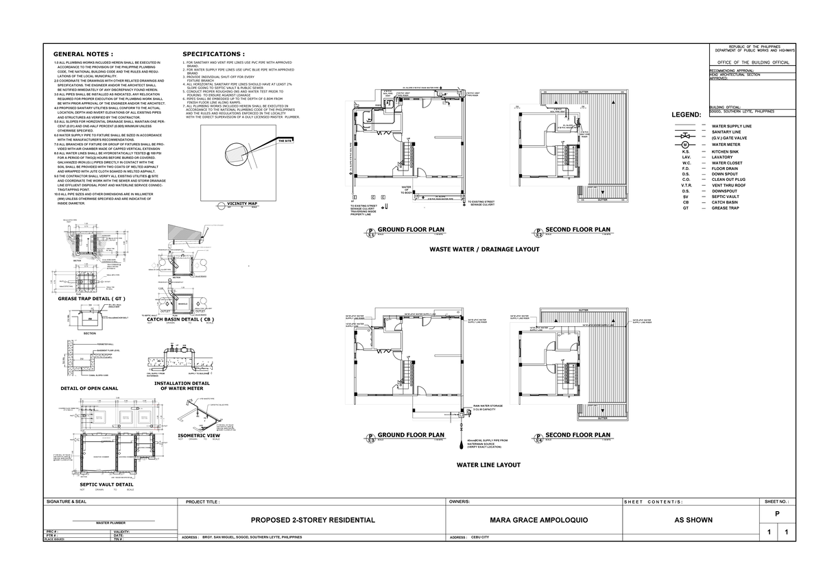 Plumbing 2-Storey - 9 THE CONTRACTOR SHALL VERIFY ALL EXISTING ...