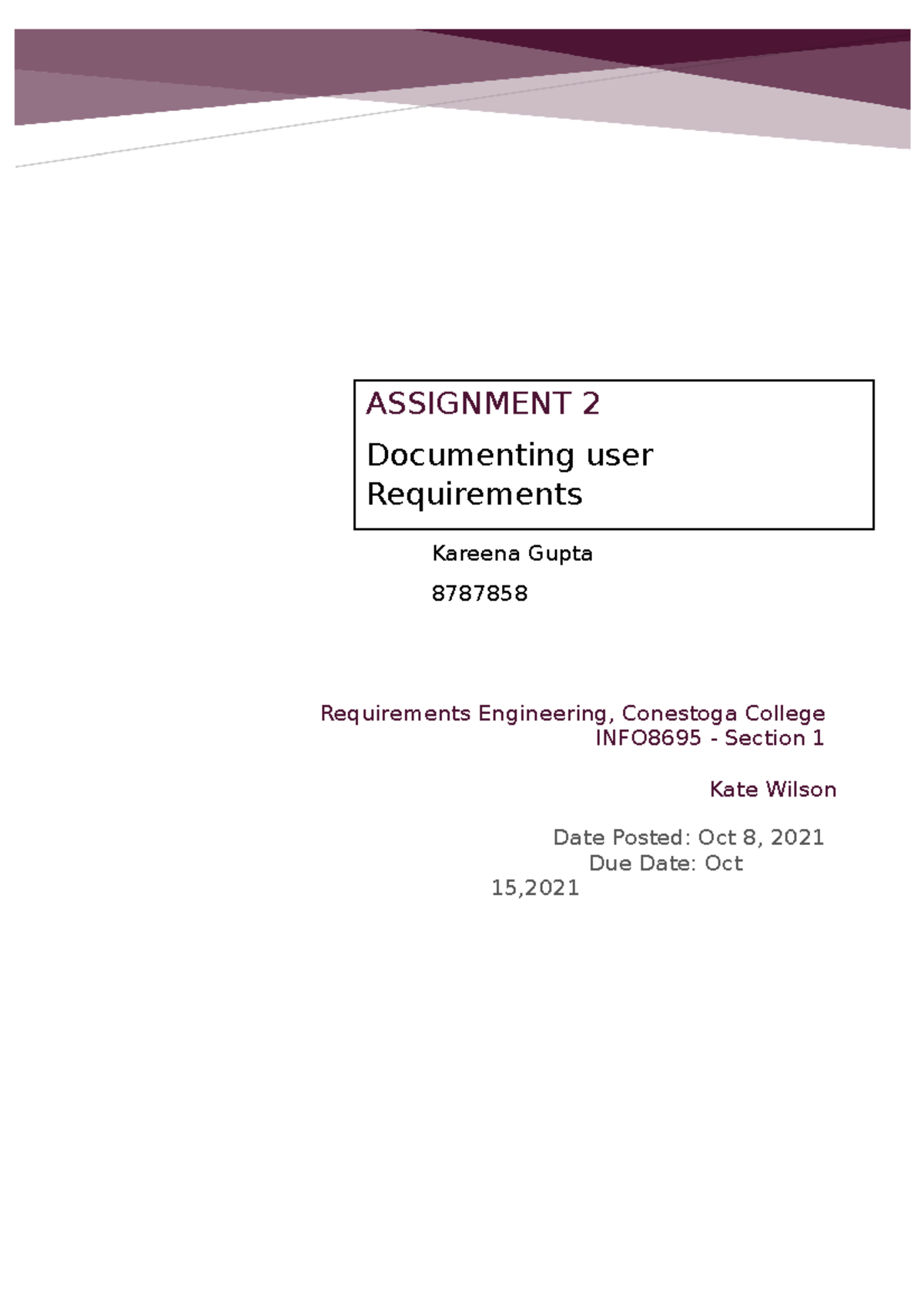 Requirements assignment 2 hnlog exercise must do - Kareena Gupta ...