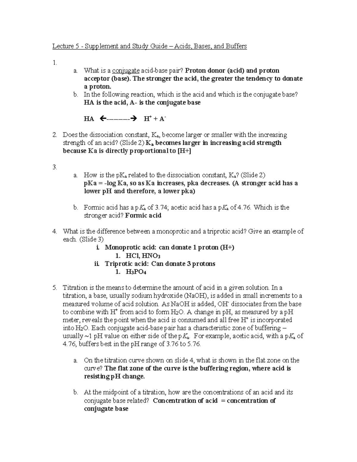 2112 Lecture 5 Supplement and Study Guide - Lecture 5 - Supplement and Study Guide – Acids ...