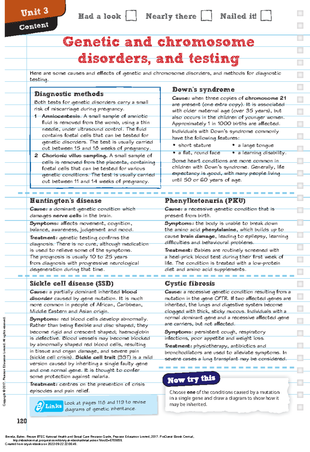 A5 Human genetics handout - 120 Content Genetic and chromosome ...