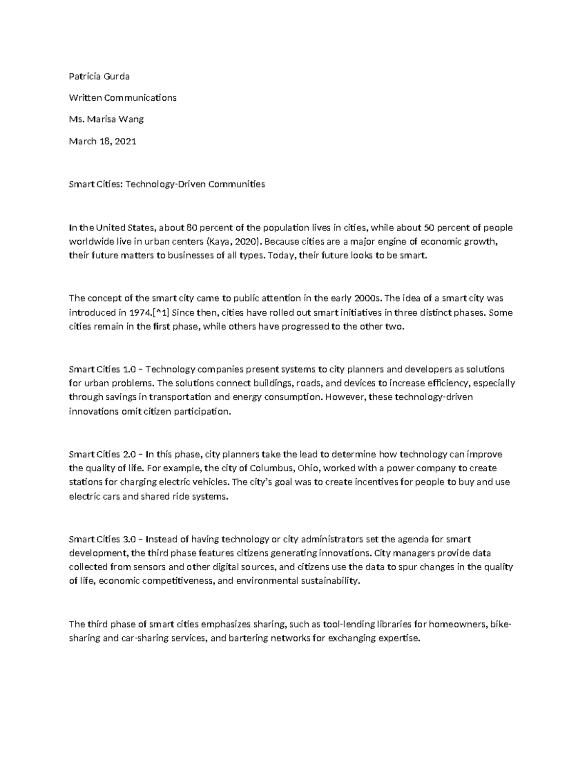 Support WD365 2021 2a Example - Patricia Gurda Written Communications ...