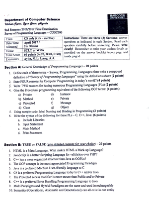 COSC821 Programming Domain - 1 PROGRAMMING DOMAINS Computers have been ...
