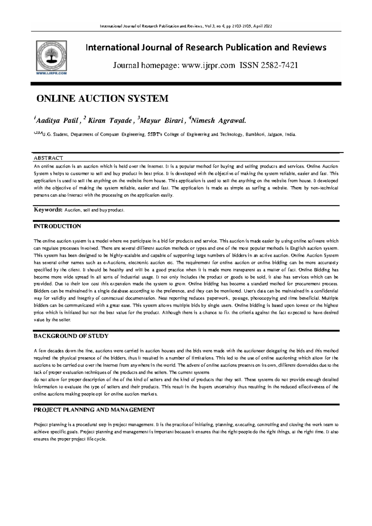 Ijrpr 3608 - necessary tips for doing project - International Journal ...