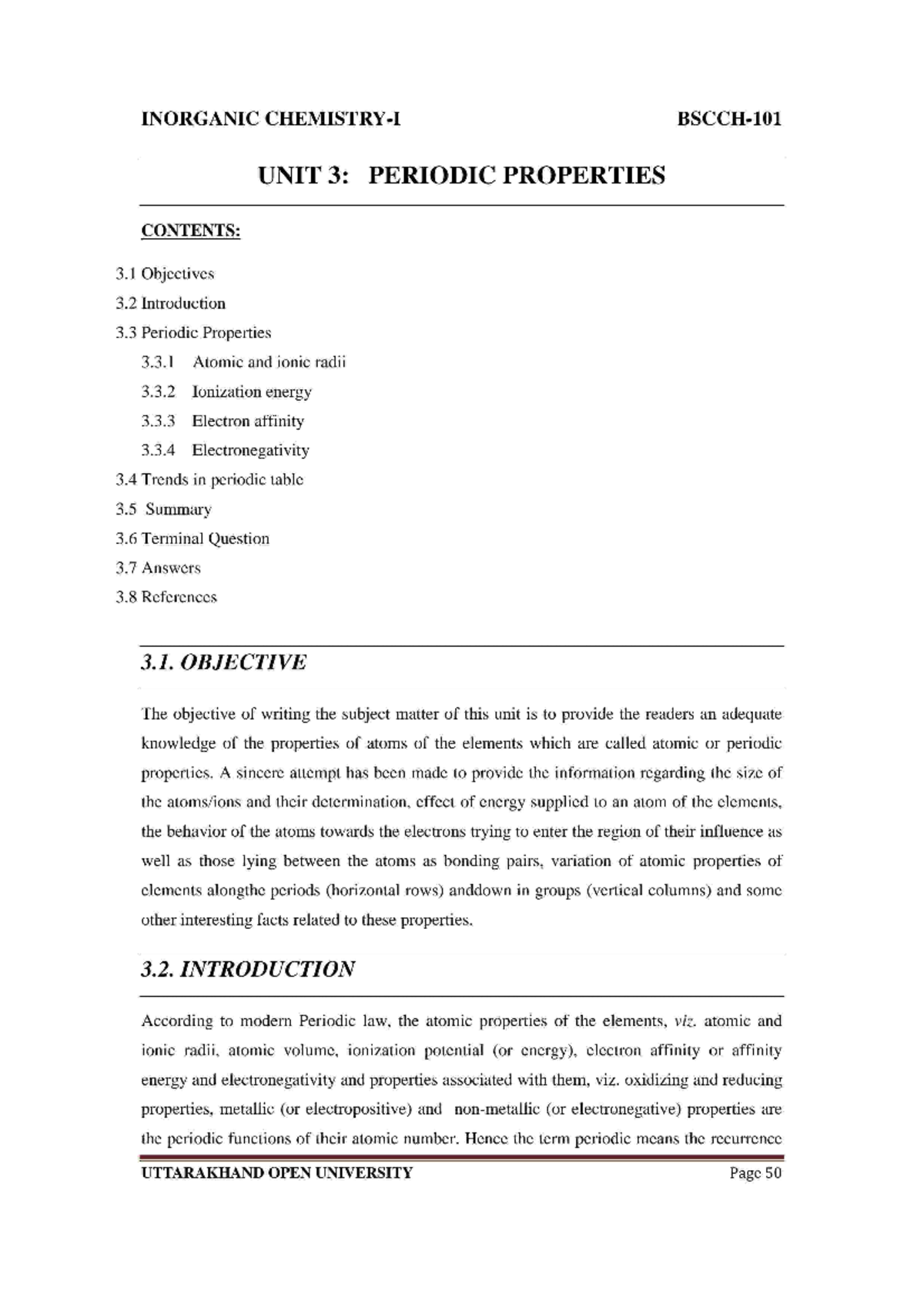 Unit -3 Periodic Properties - Inorganic Chemistry - Studocu