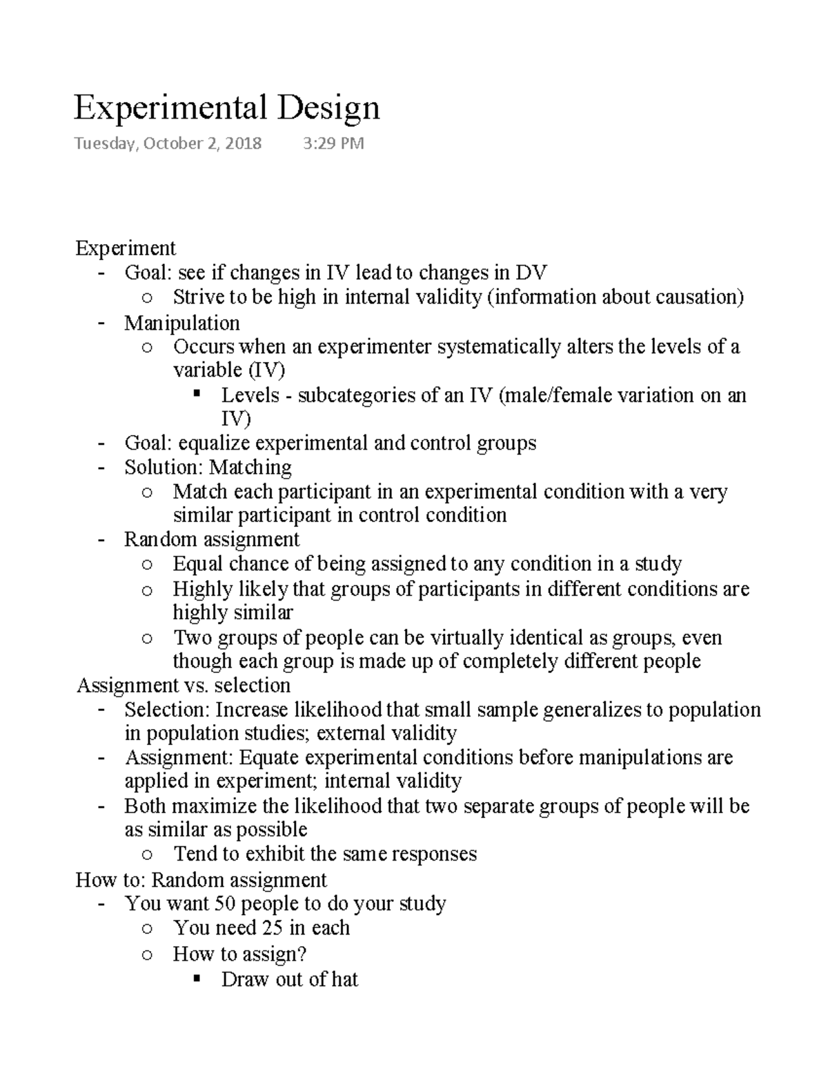 8 Experimental Design - Patrick Harrison - Warning: TT: undefined function: 32 Experiment Goal ...