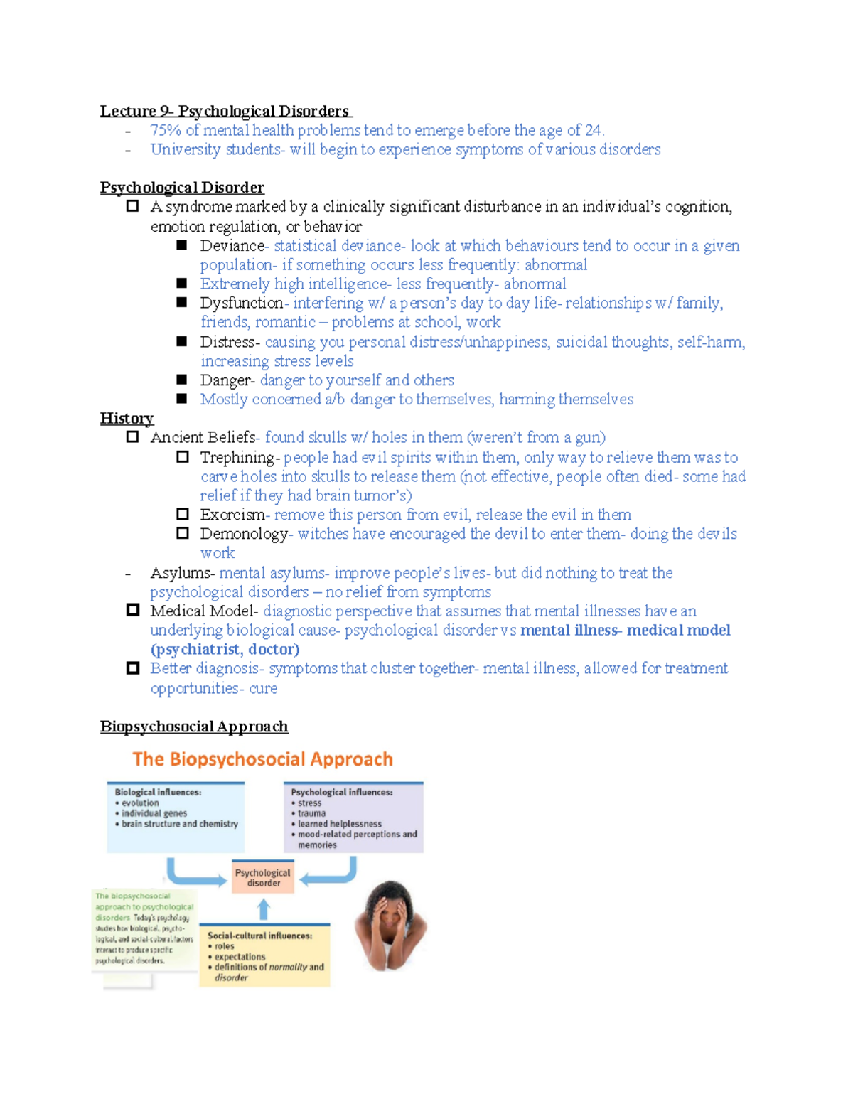 Lecture 9- Psychological Disorders - University students- will begin to ...