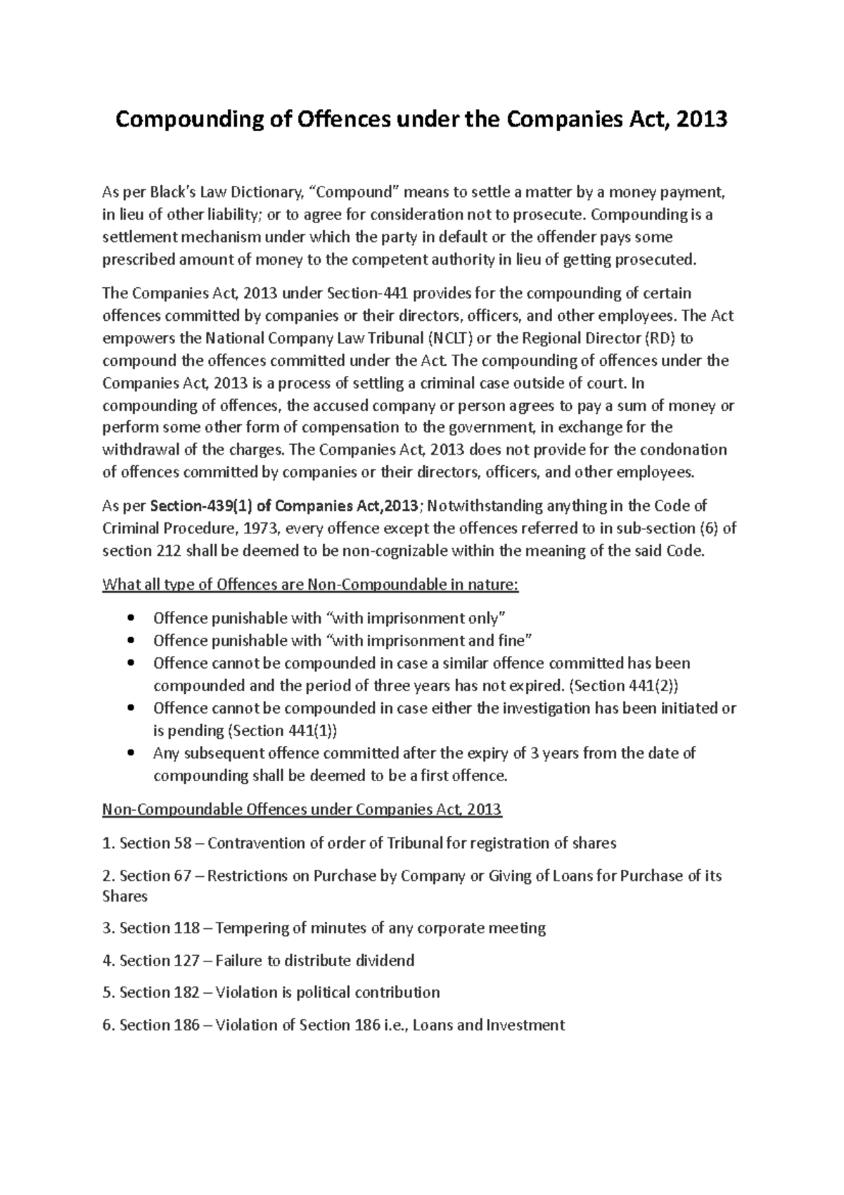 Compounding of Offences under the Companies Act - Compounding is a ...