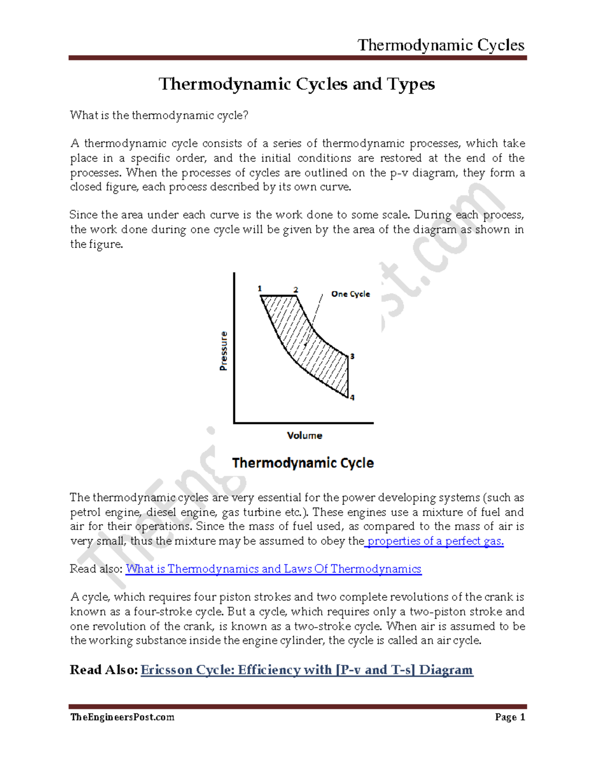 Thermodynamic Cycles - chemical engineerng student - Thermodynamic Cycles and Types What is the ...