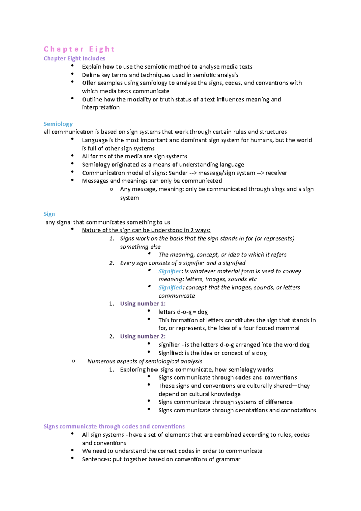 Signs And Semiology Notes C H A P T E R E I G H T Chapter Eight signs-and-semiology-notes-c-h-a-p-t-e-r-e-i-g-h-t-chapter-eight