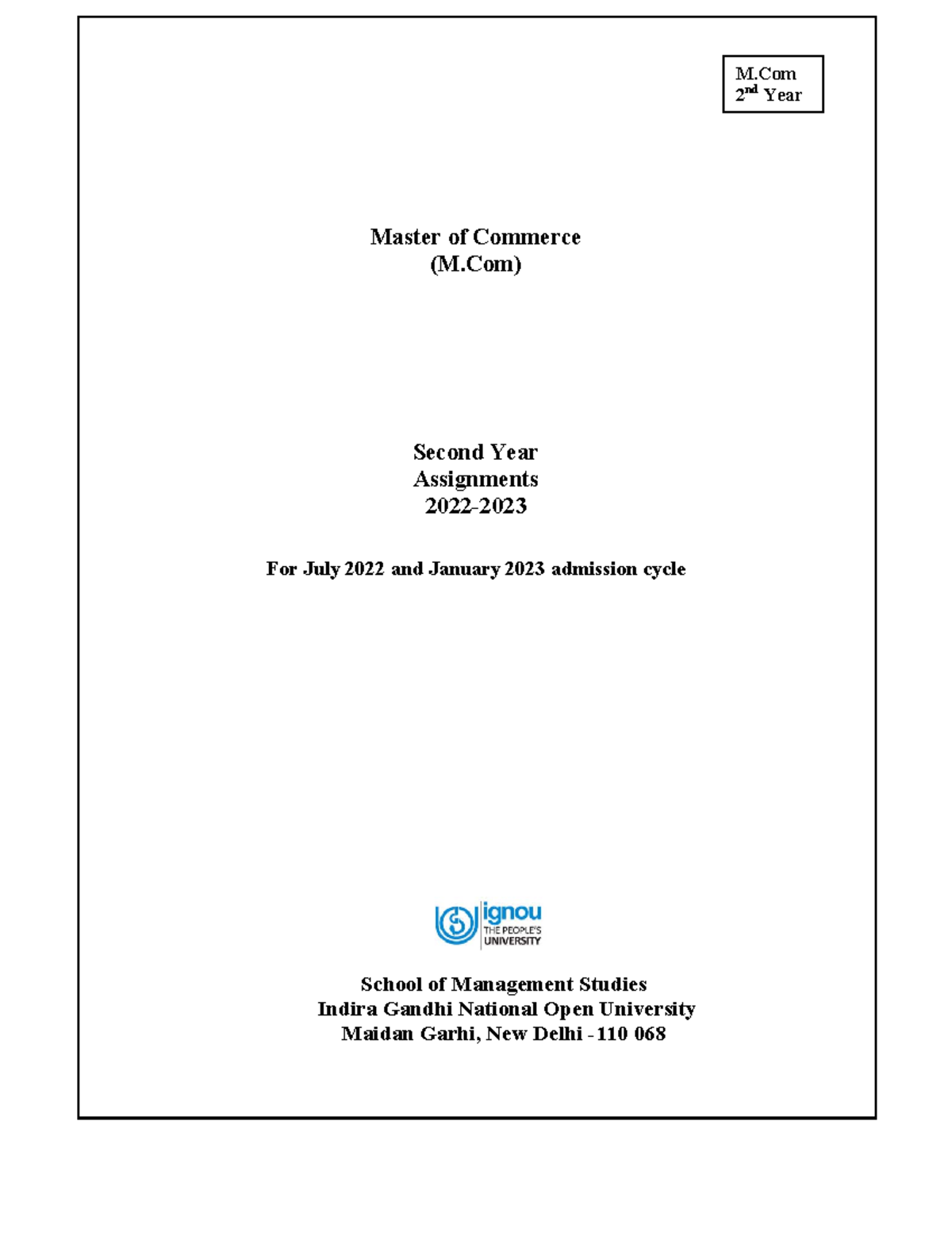 M.Com 2nd Year English (MCO) - Master of Commerce (M) Second Year ...